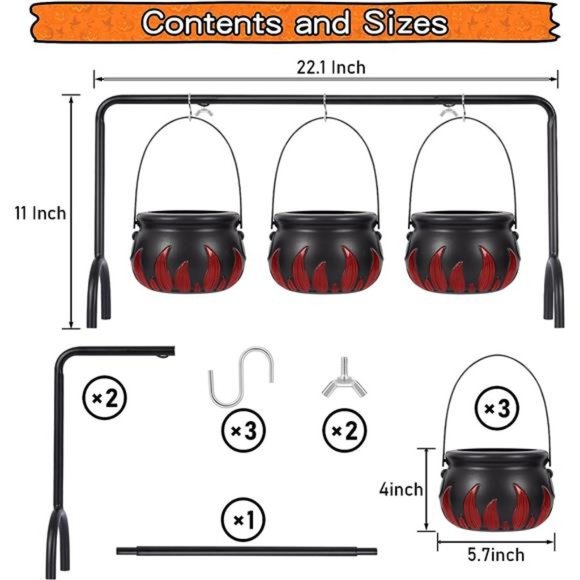 Holiday | Halloween Party Decoration 3 Witches Cauldron With Black ...